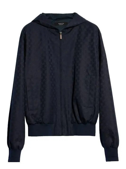 Gucci Gg Linen Blend Canvas Jacket, Size - Blue