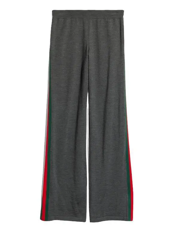 Gucci Gg Knit Doube Woo Eisure Trousers, Size - Grey