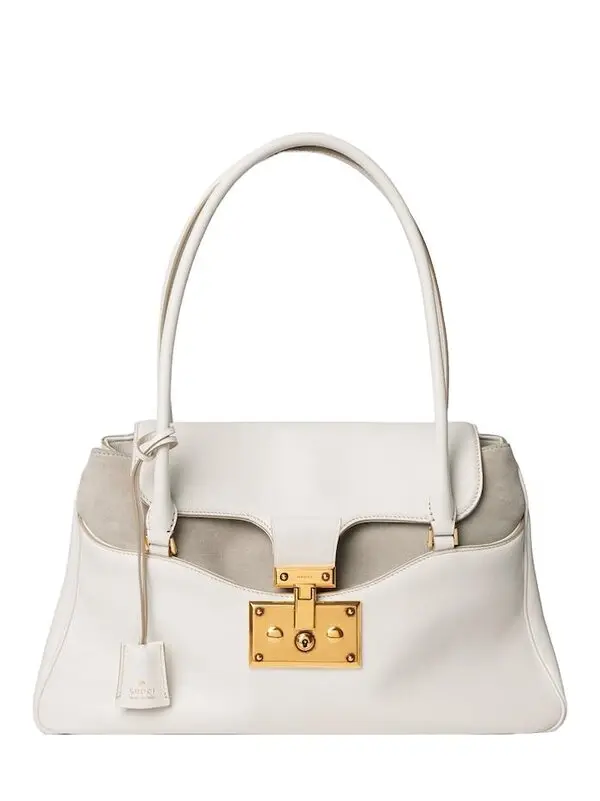 Gucci Diana Small Embroidered Tote Bag - White
