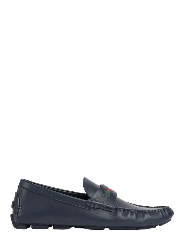 Gucci Leather Drivers With Horsebit Detail - Blue