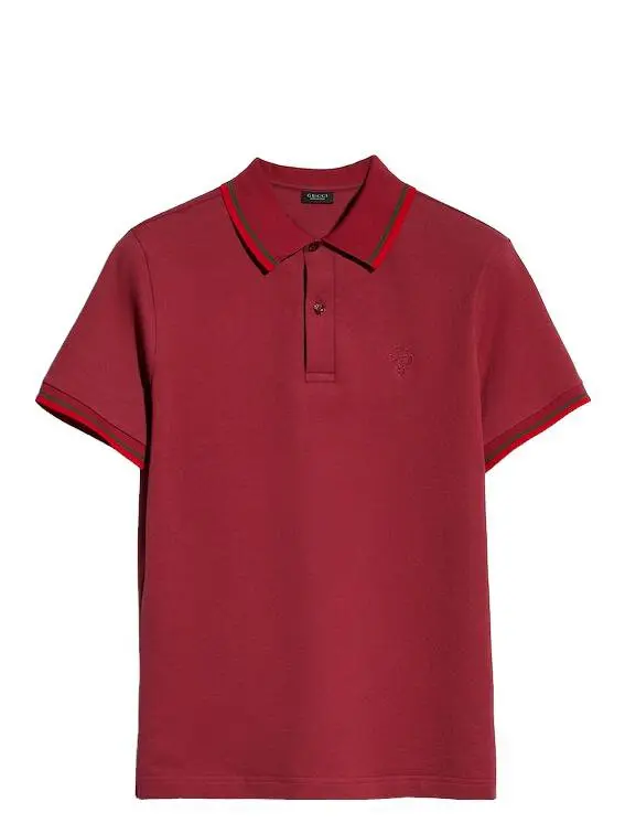 Gucci Gg Stretch Cotton Polo, Size - Red