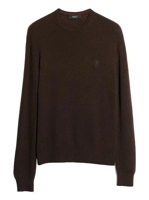 Gucci Silk Cotton Knit T-shirt With Intarsia - Brown
