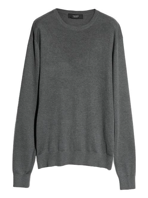 Gucci Silk Cotton Knit T-shirt With Intarsia - Grey