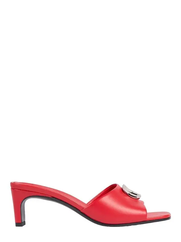Gucci Metallic Leather Mid-heel Sandals - Red