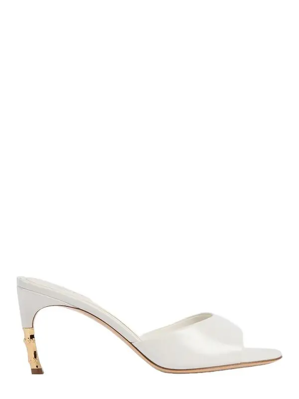 Gucci Metallic Leather Mid-heel Sandals - White