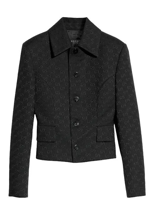 Gucci Check Cotton Tweed Jacket - Black