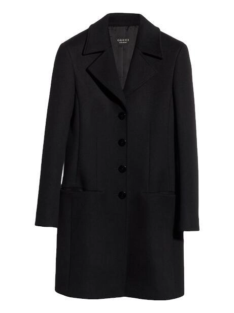 Gucci Reversible Gg Silk Wool Blend Coat - Black