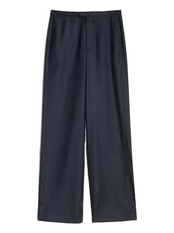 Gucci Gg Supreme Print Silk Trouser, Size - Blue