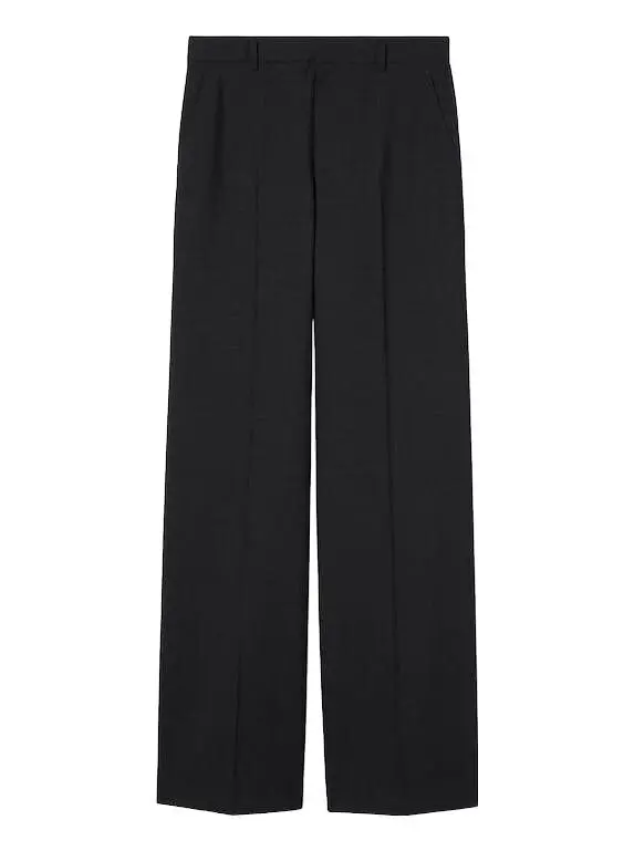 Gucci Gg Supreme Print Silk Trousers - Grey