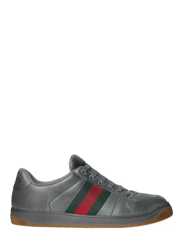 Gucci Ace Sneaker With Web Detail - Grey