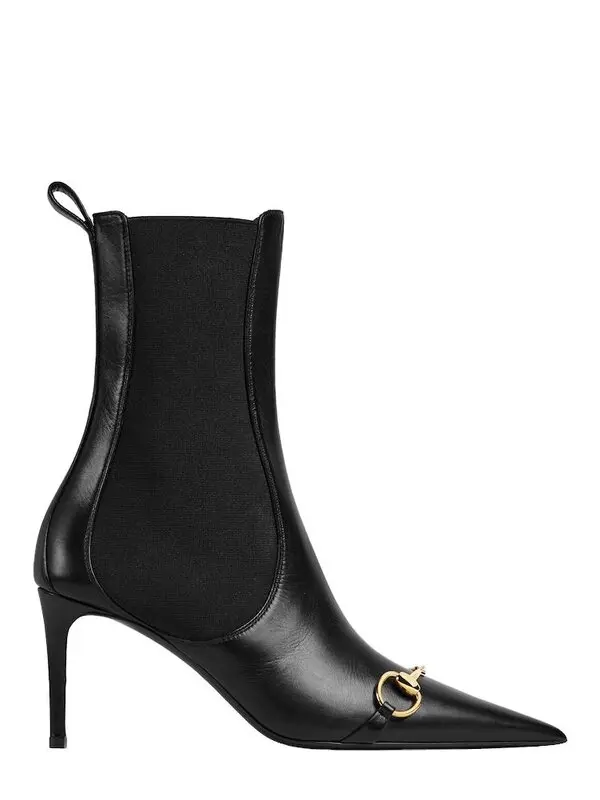Gucci Horsebit Suede Ankle Boots - Black