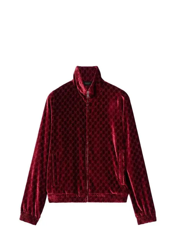 Gucci Gg Jersey Jacquard Zip Jacket - Bordeaux