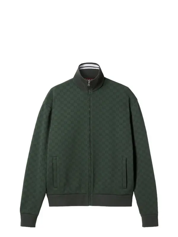 Gucci Gg Jersey Jacquard Zip Jacket - Green