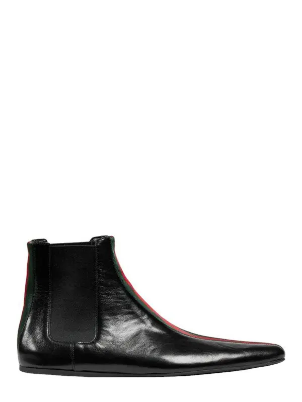 Gucci Lasered Gg Leather Chelsea Ankle Boots - Black
