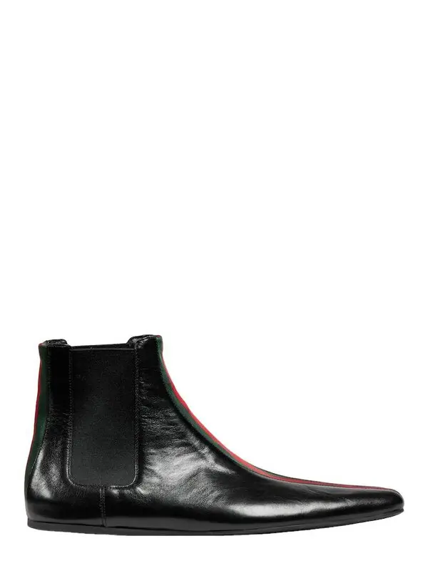 Gucci Lasered Gg Leather Chelsea Ankle Boots - Black