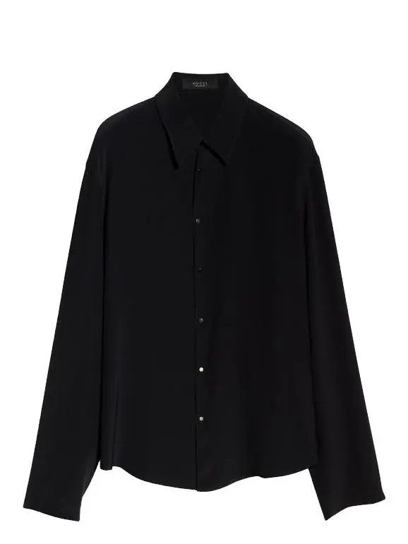 Gucci Striped Technical Cotton Shirt - Black