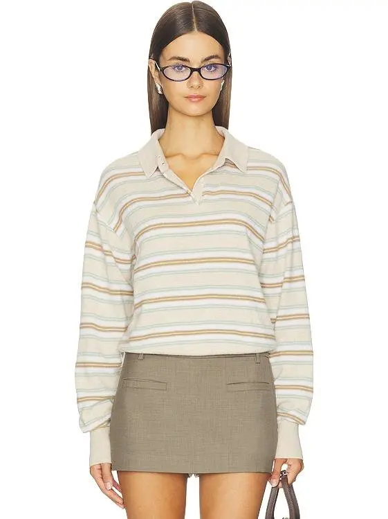 Guest In Residence Collegiate Stripe Polo In . Also - Multi