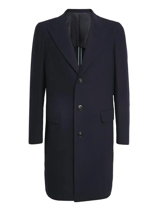 Canali Wool Overcoat - Navy