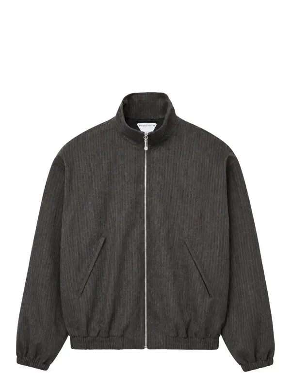 Bottega Veneta Pinstriped Wool Bomber Jacket - Beige