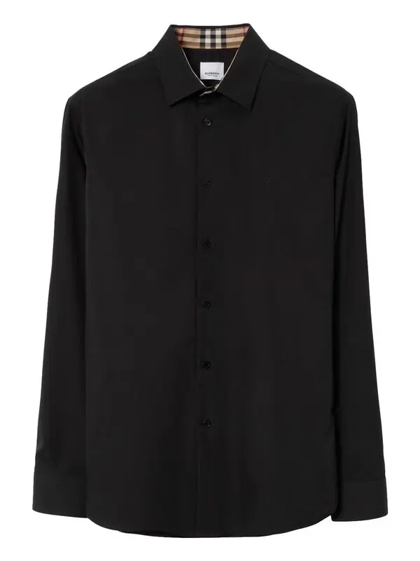 Burberry Ekd Logo Cotton Shirt - Black