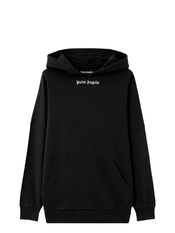 Palm Angels Logo Over Hoodie - Black