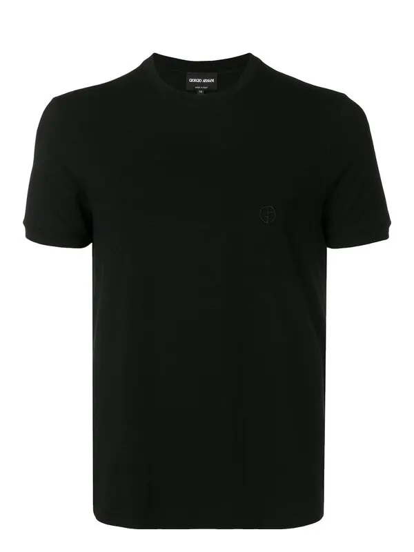 Giorgio Armani Short-sleeve T-shirt With Logo - Black