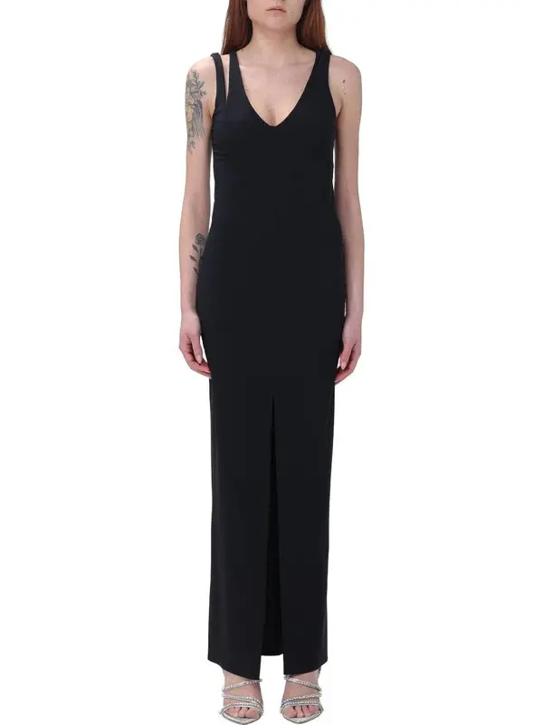 Patrizia Pepe Maxi Dress With V-neckline - Black