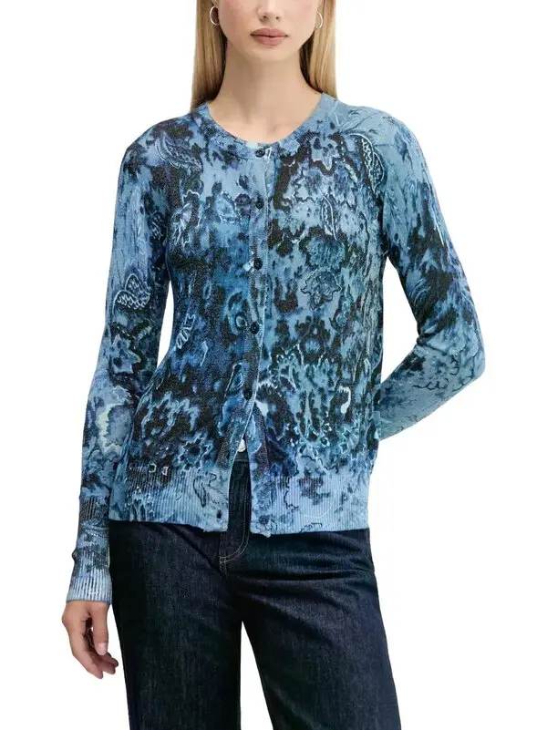 Desigual Printed Button-front Cardigan - Blue