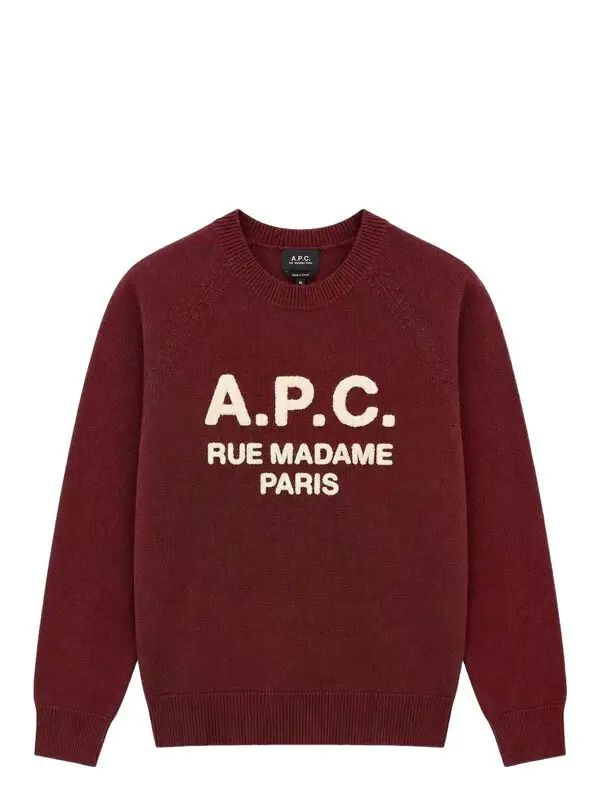 A.p.c. Logo Crew Neck Sweater - Red