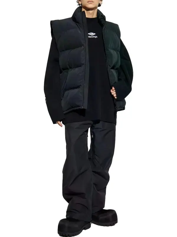 Balenciaga Padded High Neck Vest - Black