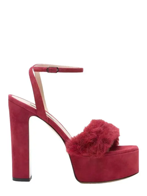 Casadei Suede Platform Pumps - Red