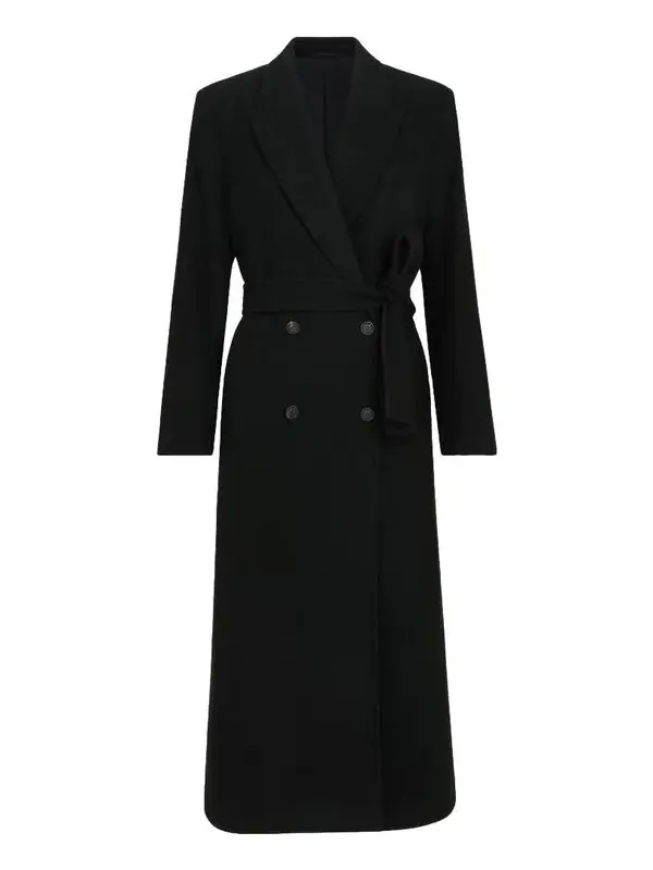 Brunello Cucinelli Belted Monili-trim Coat - Black