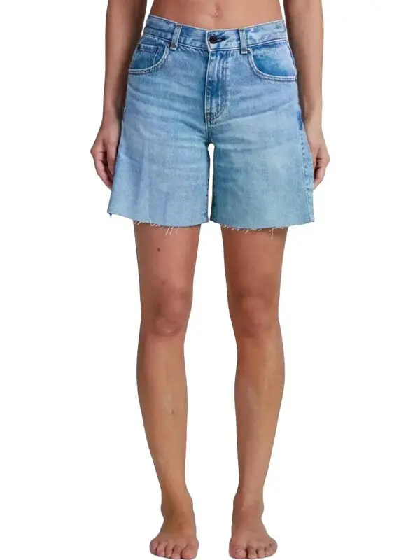 ASKK NY Longboarder Raw-cut Side-slit Shorts - Blue