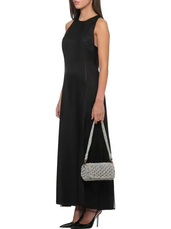 HIBOURAMA Crystal-embellished Cylindrical Shoulder Bag - Silver