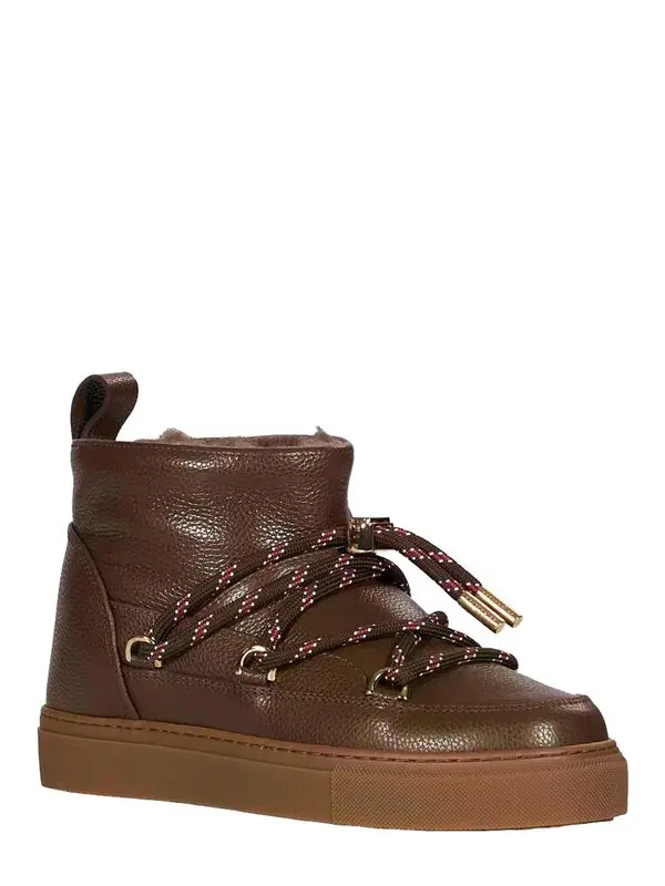 Inuikii Lace-up Leather Ankle Boots - Brown