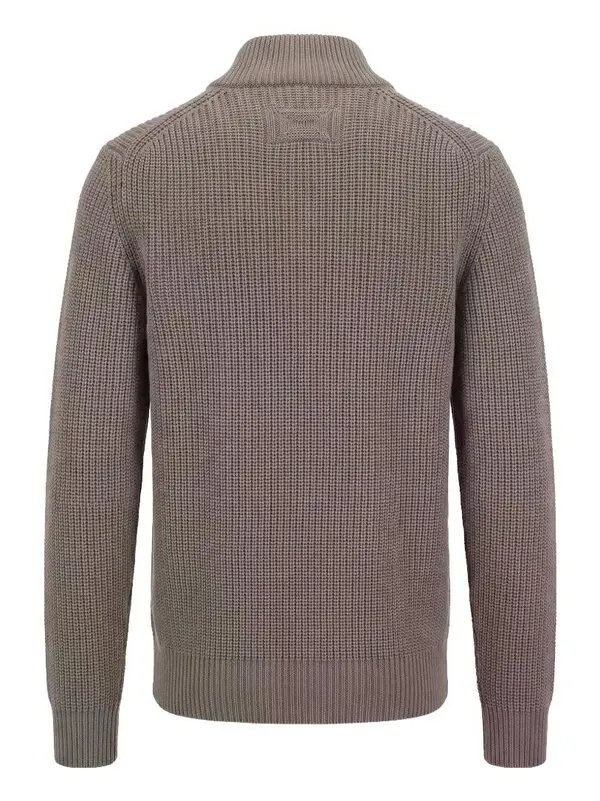 DRUMOHR Ribbed-knit Zip-up Sweater - Brown