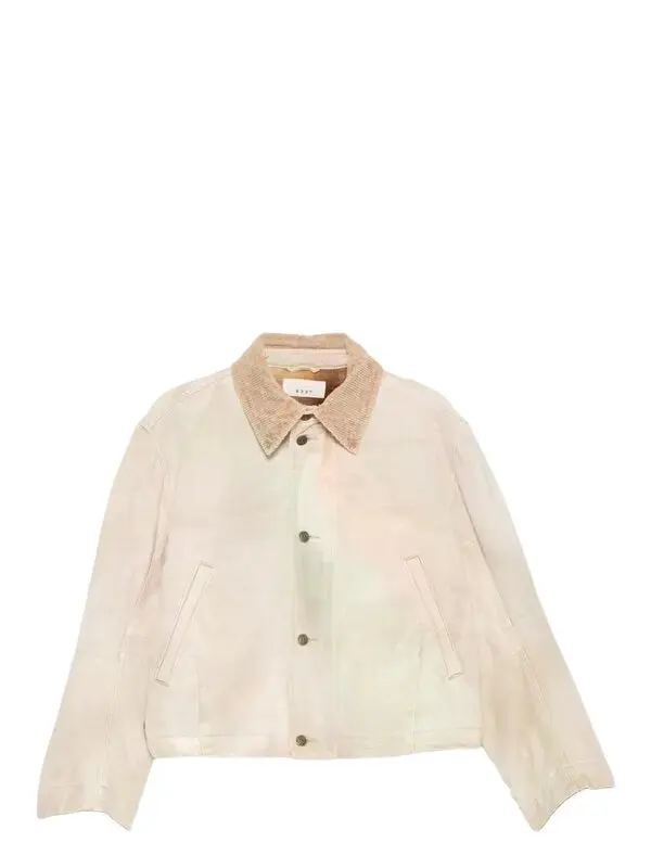 6397 Corduroy-collar Button-front Jacket - Neutrals