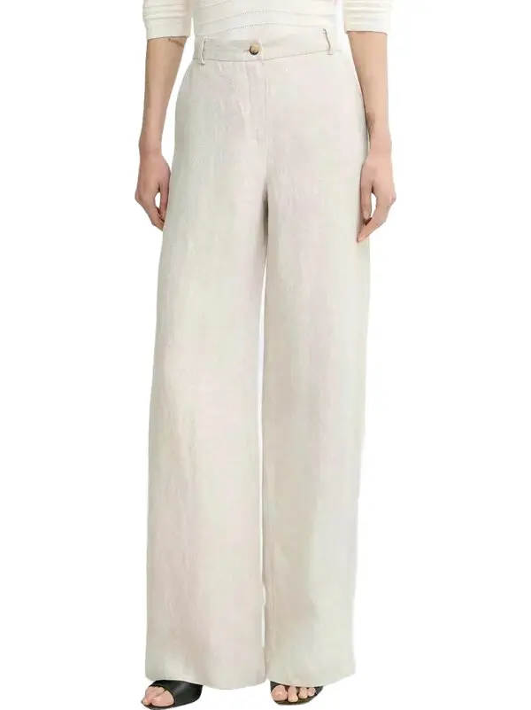 Luisa Spagnoli Herringbone-pattern Wide-leg Trousers - Neutrals
