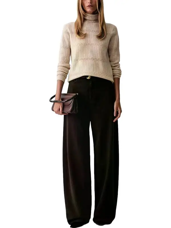 TWINSET Pointelle-knit Roll-neck Sweater - Neutrals