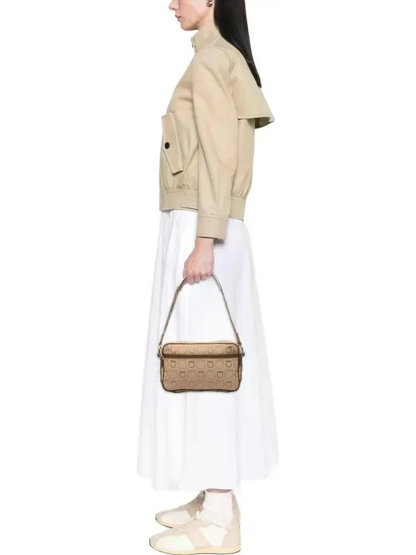 FERRAGAMO 2010-2026 Gancini Canvas Shoulder Bag - Neutrals