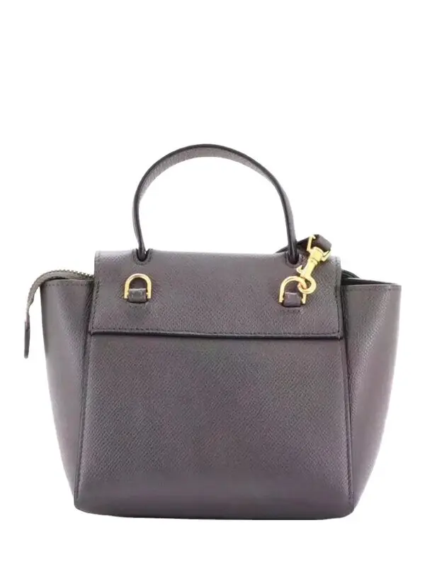 Celine Textured Leather Pico Shoulder Bag - Grey