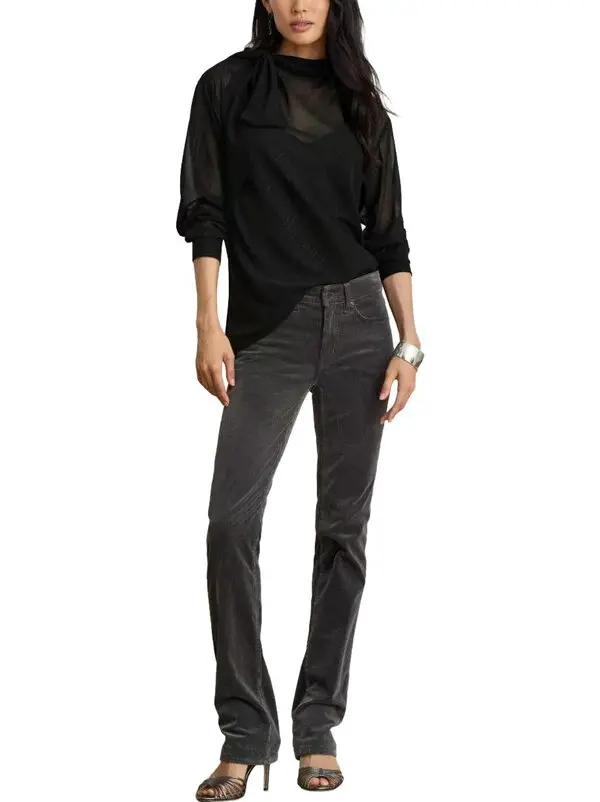 Ralph Lauren Sheer Pinstripe-pattern Blouse - Black