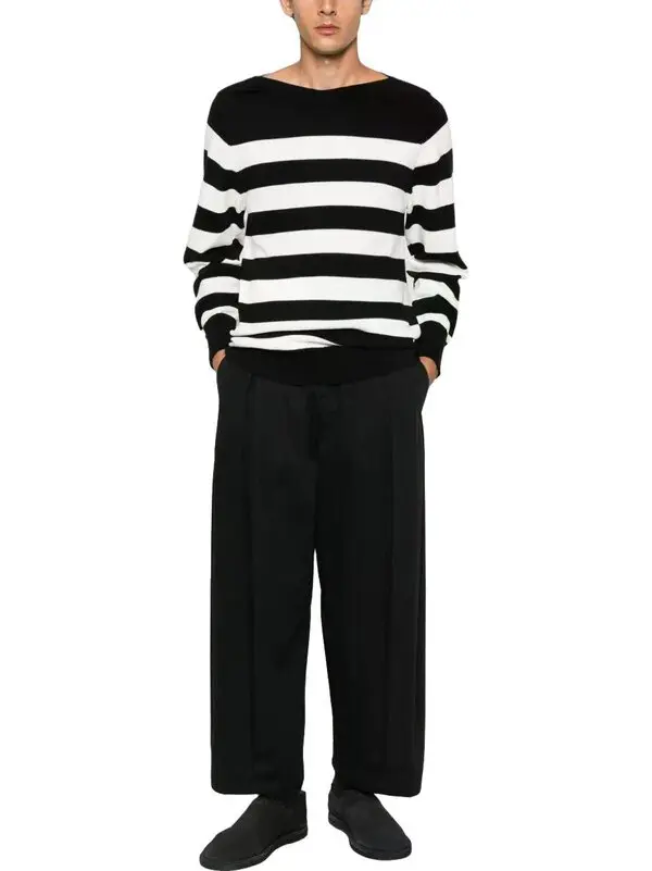 KIKO KOSTADINOV Horizontal-stripe Boat-neck Sweater - Black