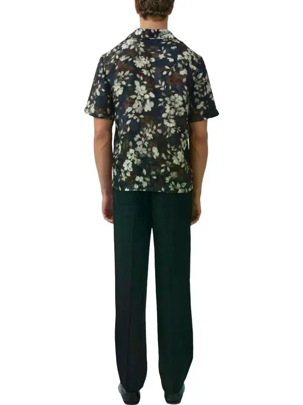 Simkhai Casper Floral-print Short-sleeve Shirt - Blue