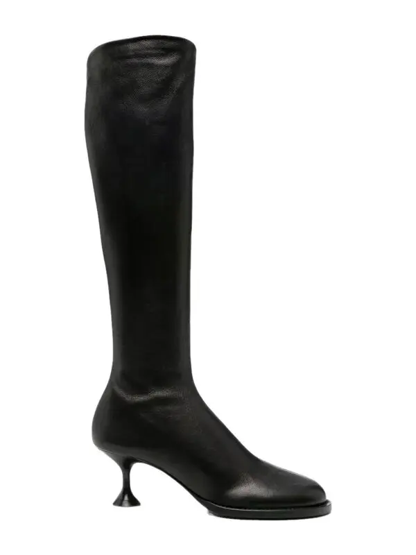 SERGIO ROSSI Round-toe Knee-high Boots - Black