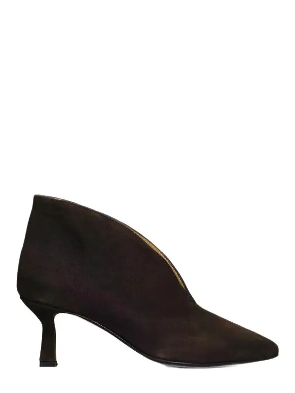 L'ARIANNA Pointed-toe Suede Ankle Boots - Brown