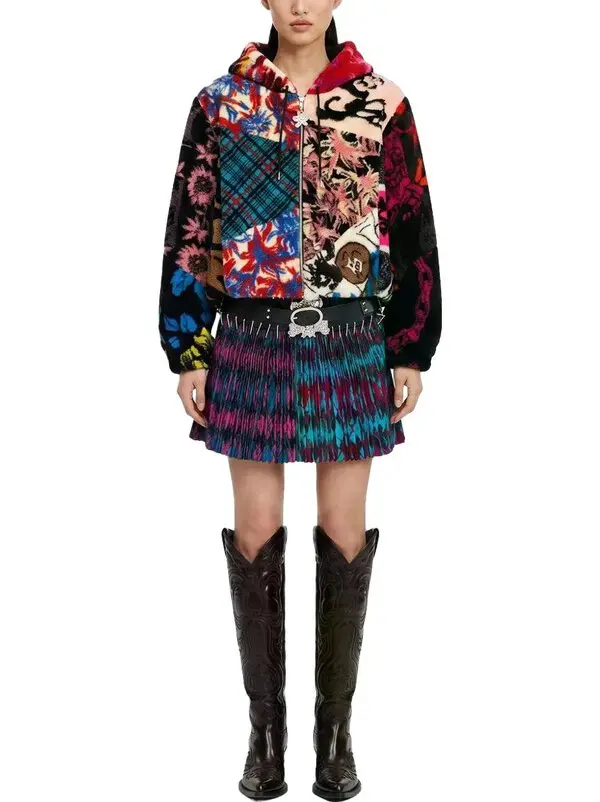 CHOPOVA LOWENA Patchwork Oversized Hoodie - Black
