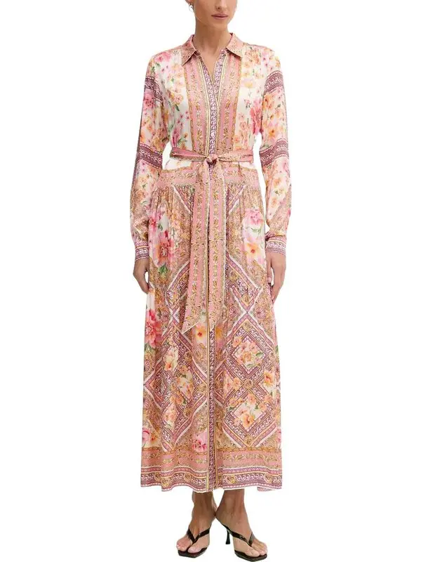 Hale Bob Nicandra Floral-print Belted Maxi Dress - Pink