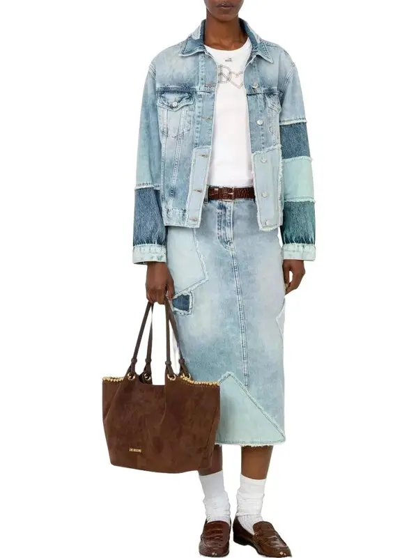 Moschino Patchwork Denim Jacket - Blue