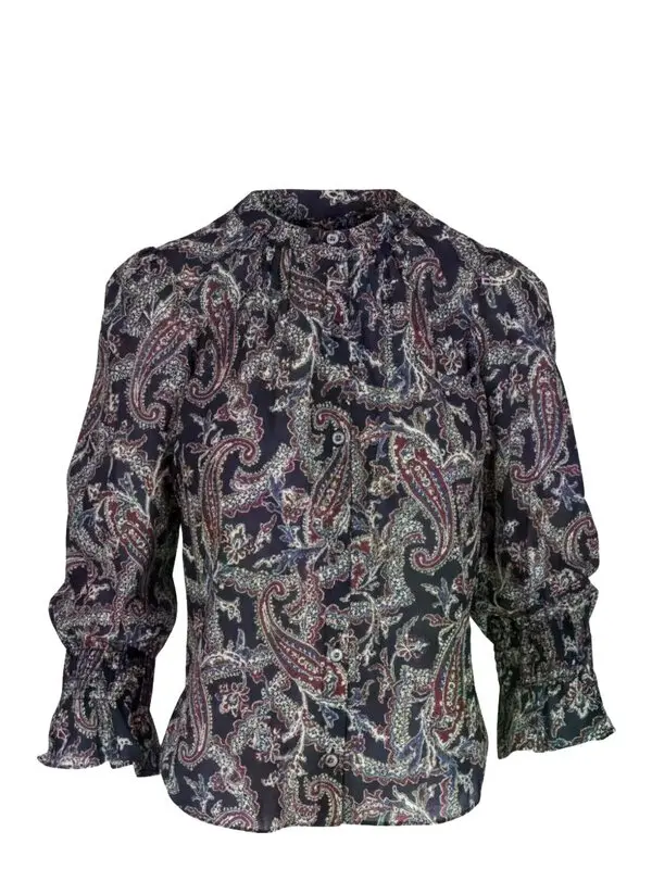Veronica Beard Ashlynn Paisley-print Blouse - Blue
